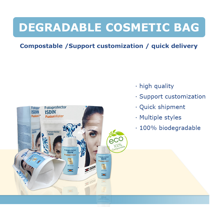 Biodegradable Cosmetic Packaging Pouch Skin Care Beauty Bag from China ...